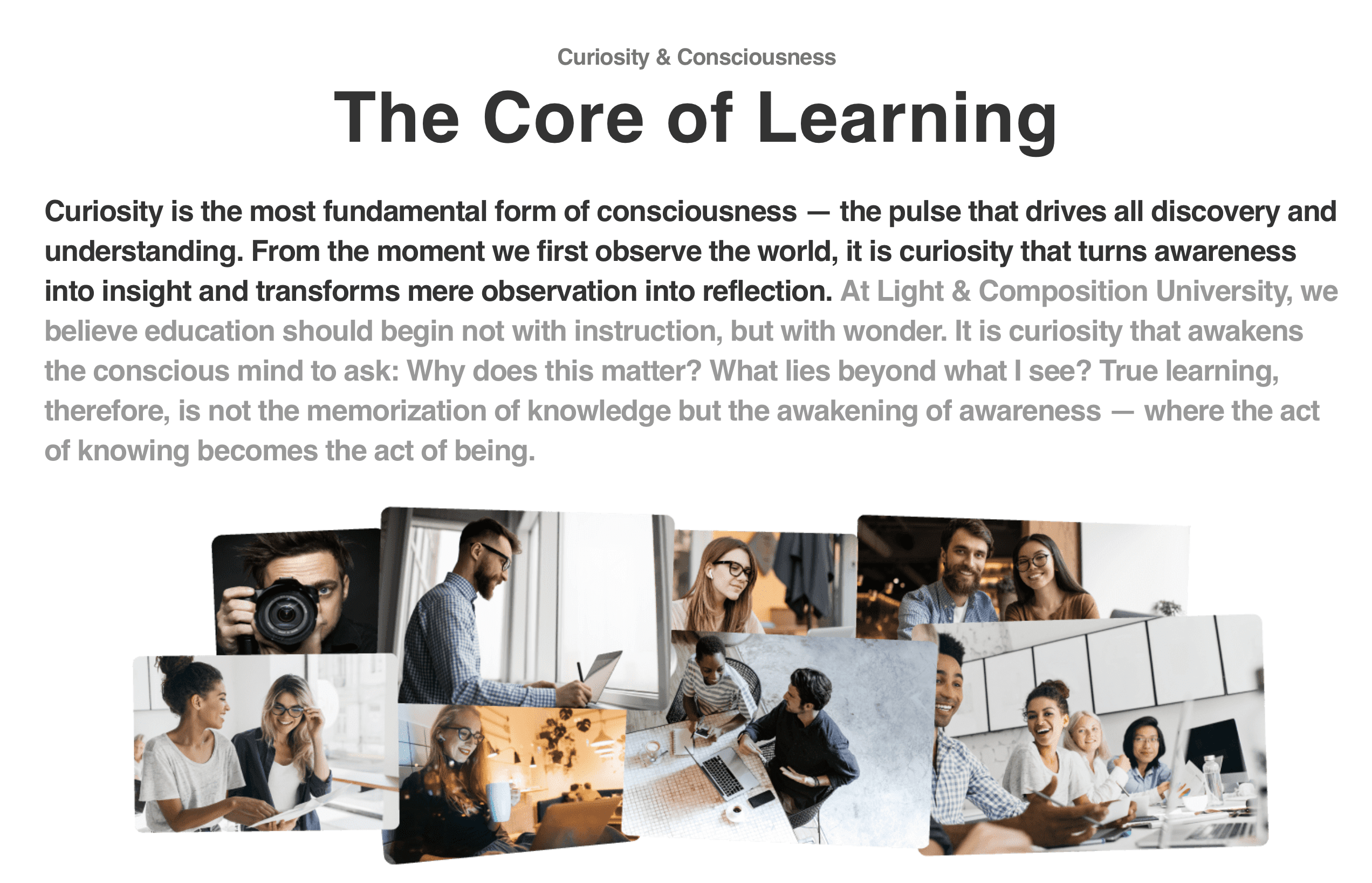 Curiosity & Consciousness: The Core of Learning | Light & Composition ...